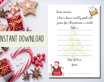 Letter to Santa // Printable Letter Dear Santa Christmas Wish List ...