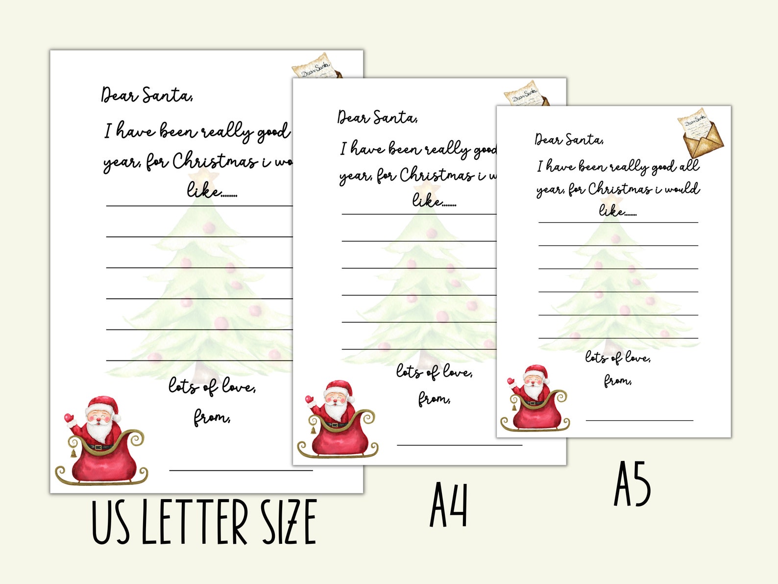 Letter to Santa Christmas Printable Dear Santa Christmas - Etsy UK