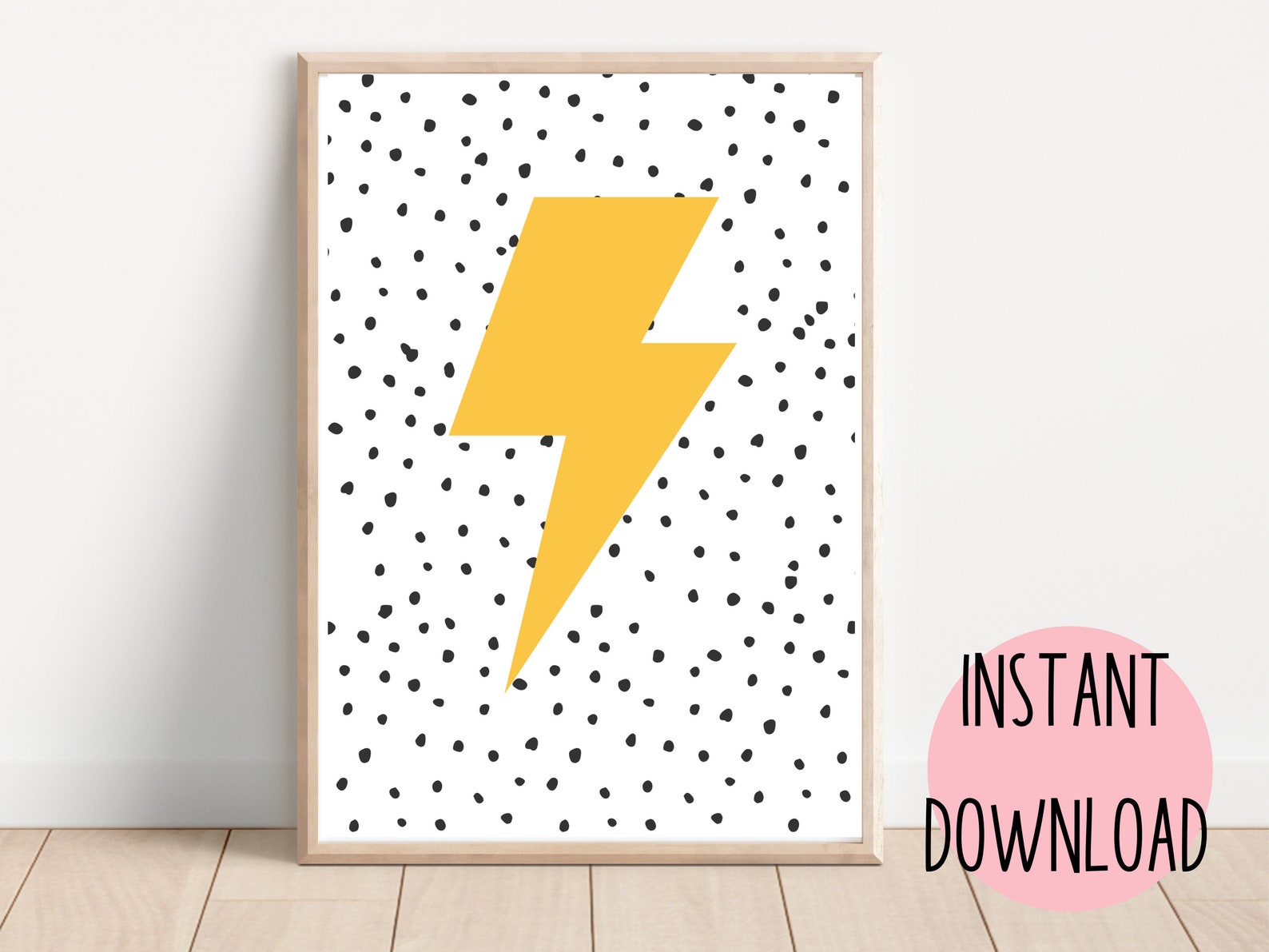 Lightning Bolt Nursery Print, Instant Download Wall Art, , Lightning ...