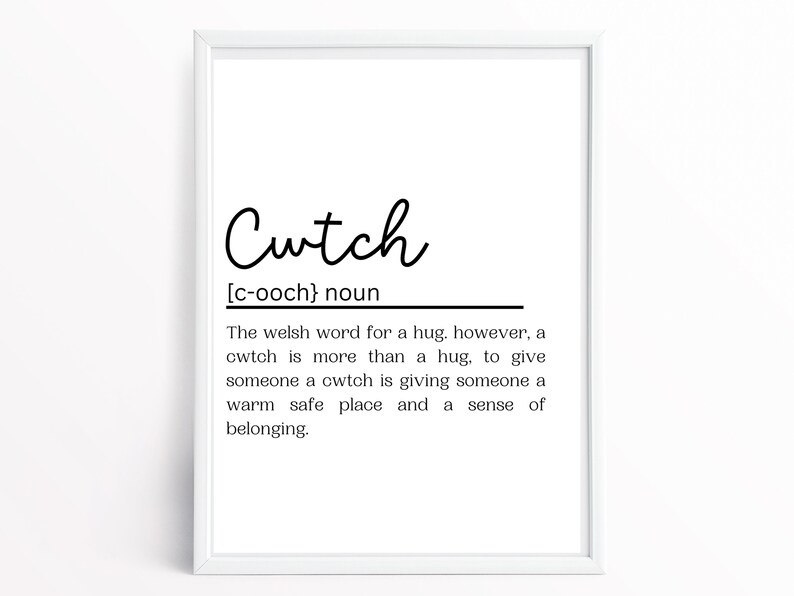 Welsh Definition Print, Cwtch Phrase Printable, Wales Gift Wall Art ...