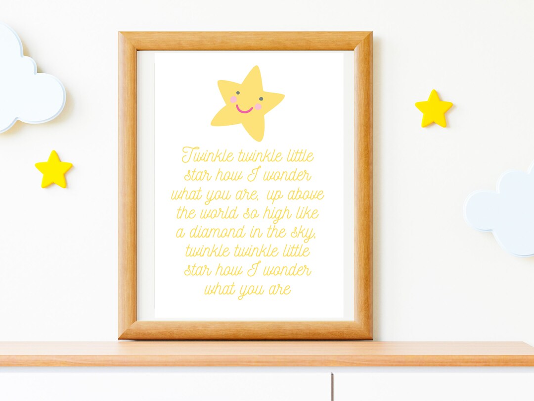 Twinkle Twinkle Nursery Rhyme Print/ Nursery Decor/ Printable Wall Art ...