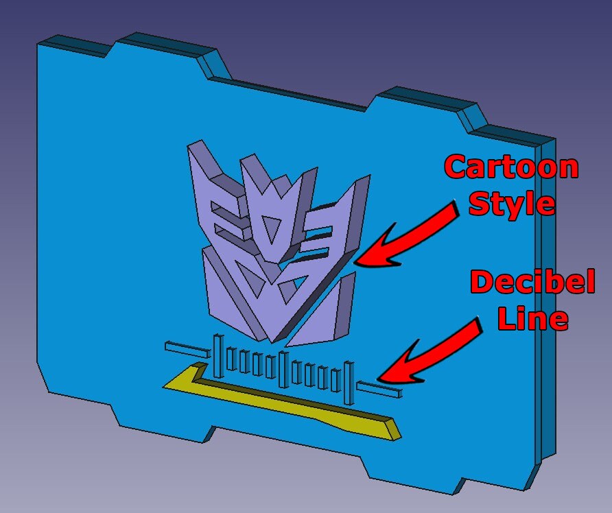 Custom Decepticon Chest Insert for Fans Toys RP-01 Acoustic Wave and RP ...