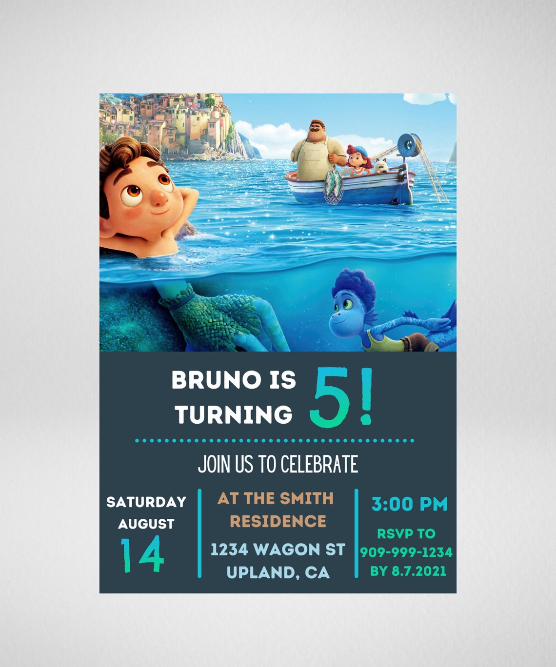 Luca Birthday Party Invitation, Birthday Invite, Digital Invitation ...