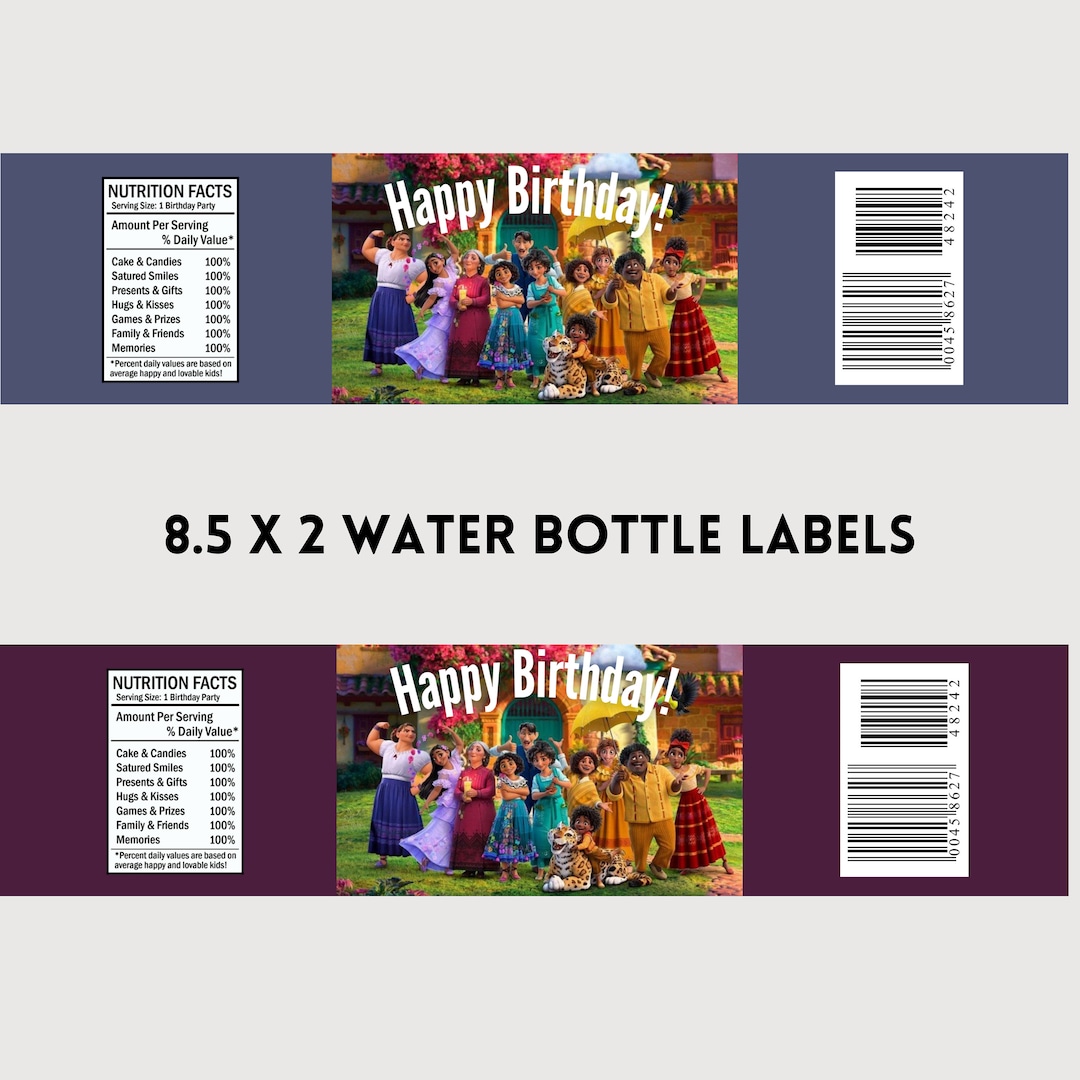 Encanto Water Bottle Label, Printable Water Bottle Label, Encanto ...