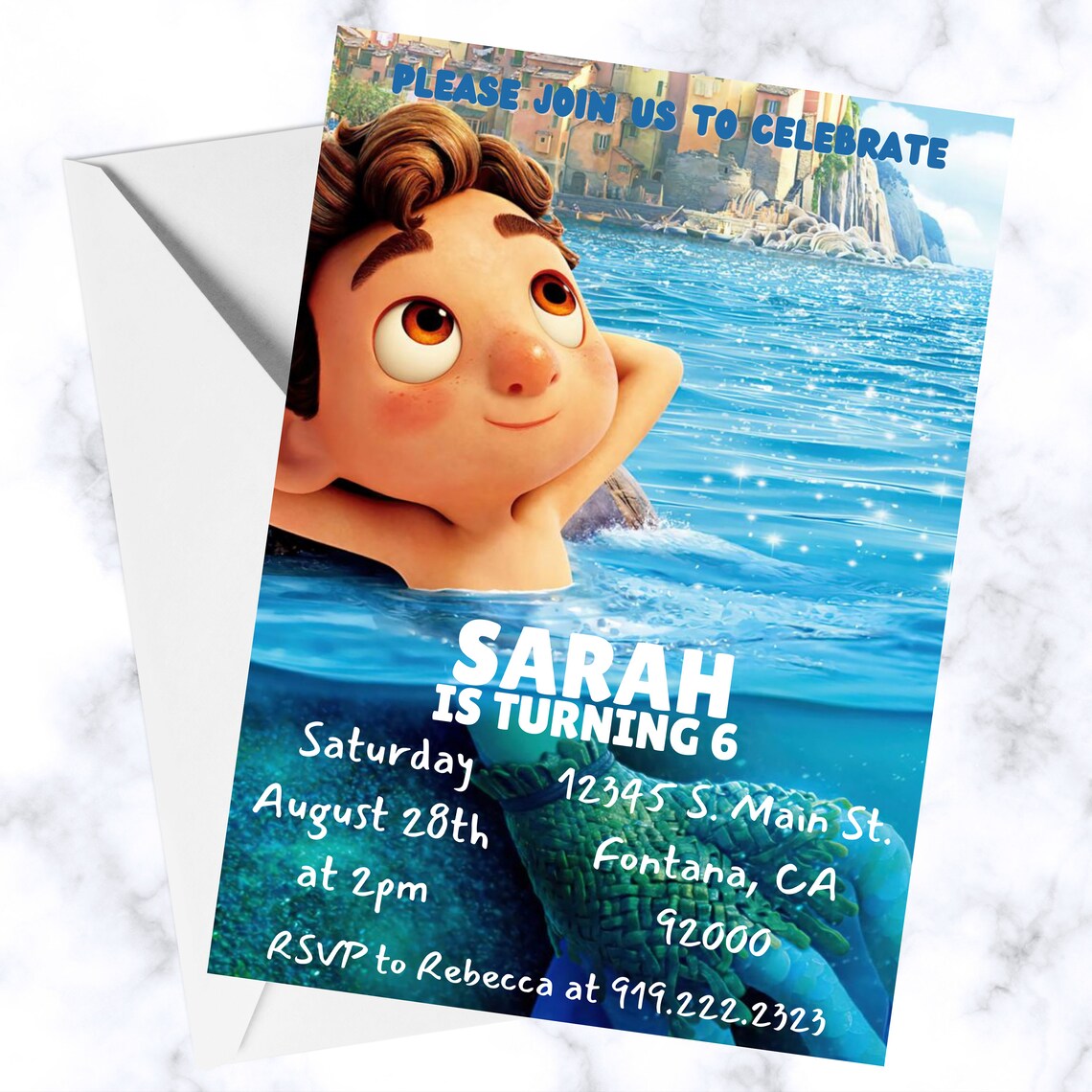 Luca Birthday Party Invitation, Birthday Invite, Digital Invitation ...