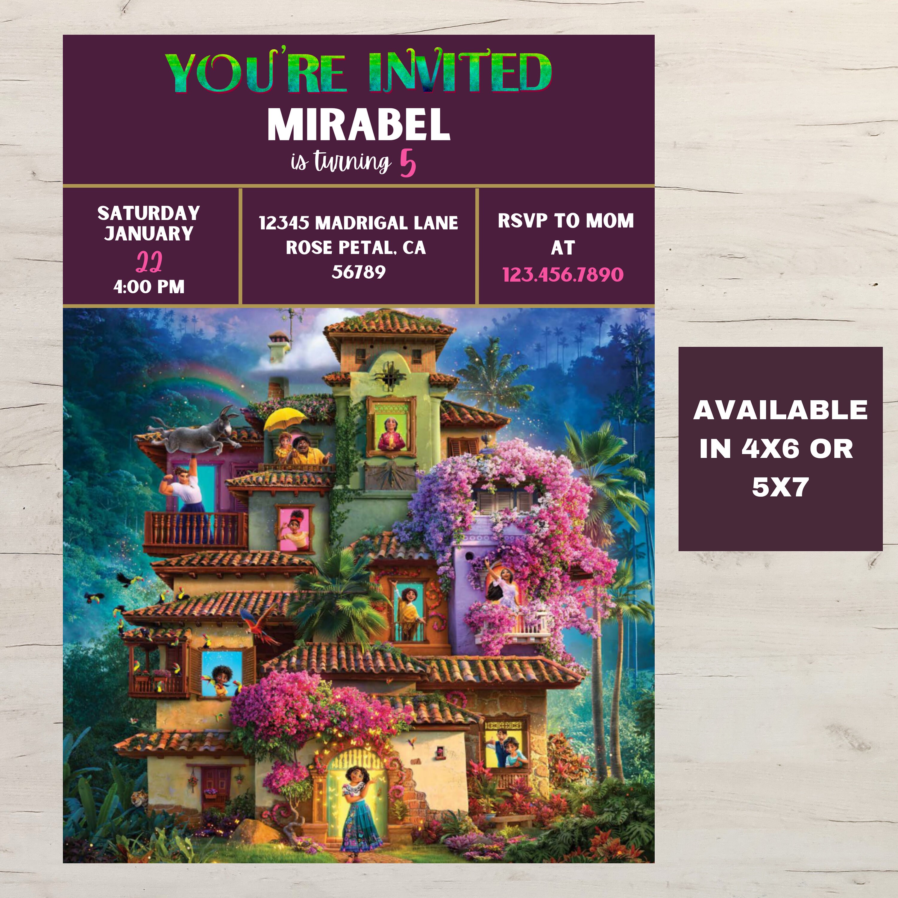 Encanto Birthday Party Invitation, Birthday Invite, Digital Invitation ...