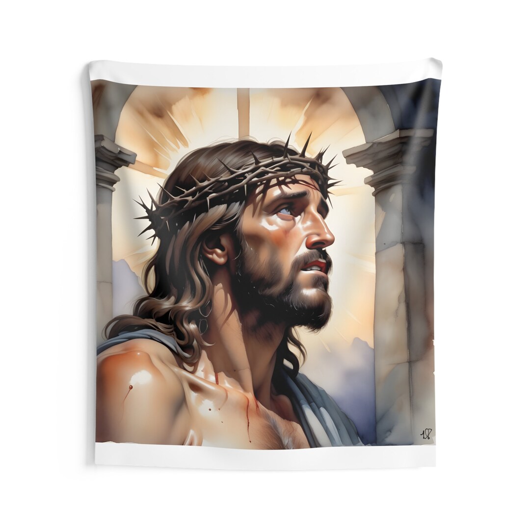 Elegant Jesus Crown of Thorns Wall Tapestry Spiritual and - Etsy