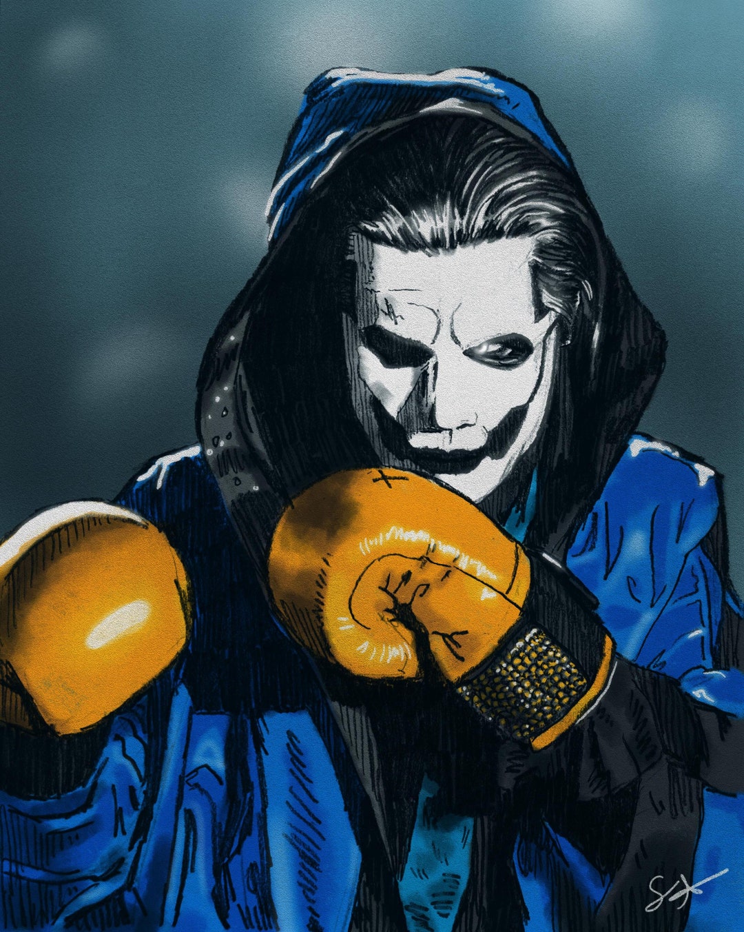 Ghost Boxer Papa Art Print - Etsy