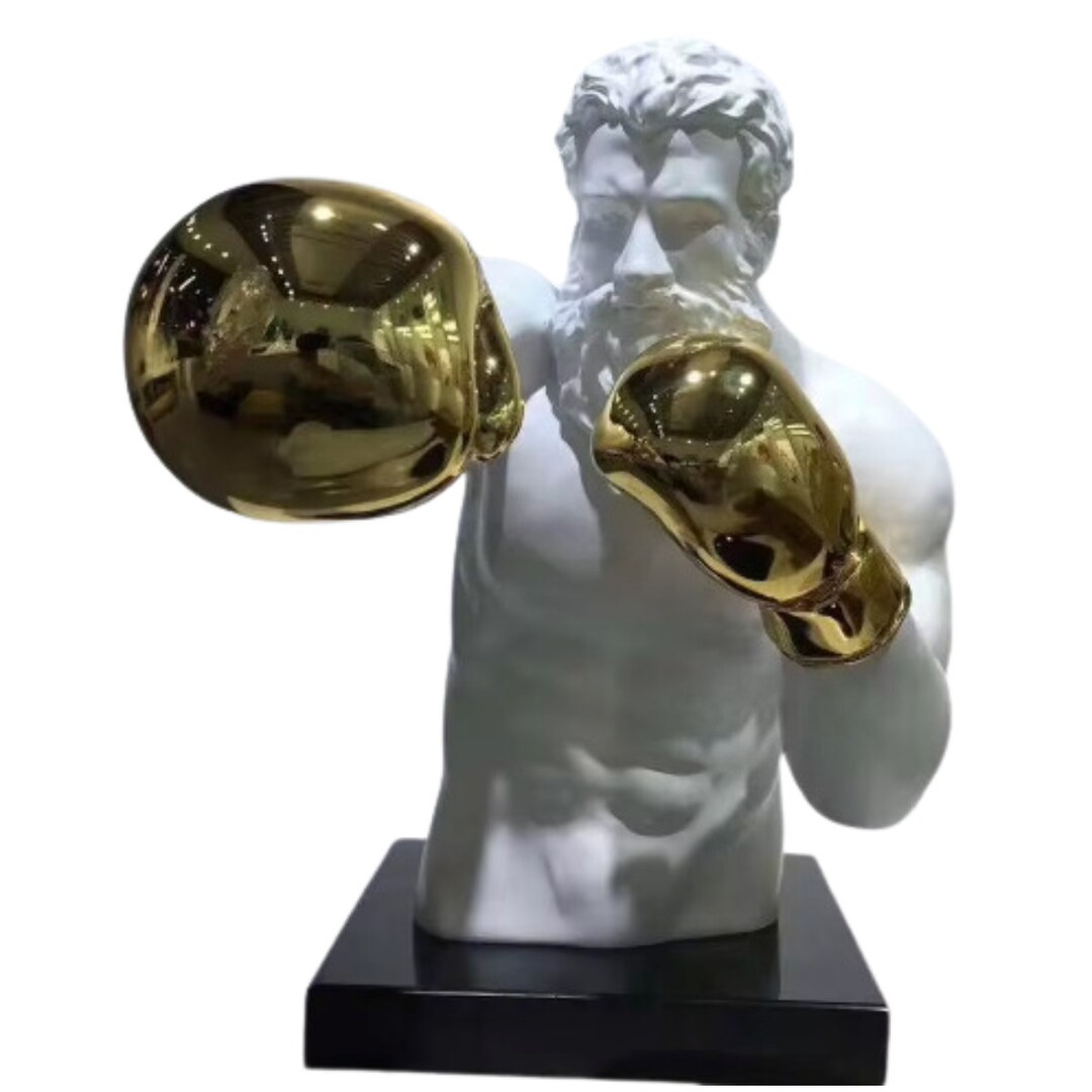 Boxer Figurine Modern Sculpture Decor Living Room Boxer Gift Boxer ...