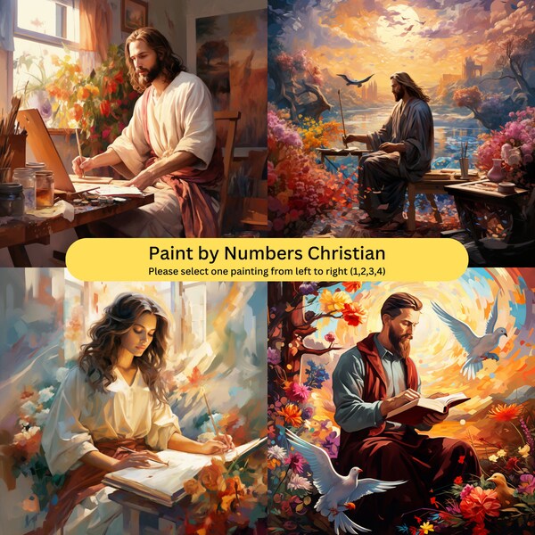 Christian Paint by Number Kit - Etsy