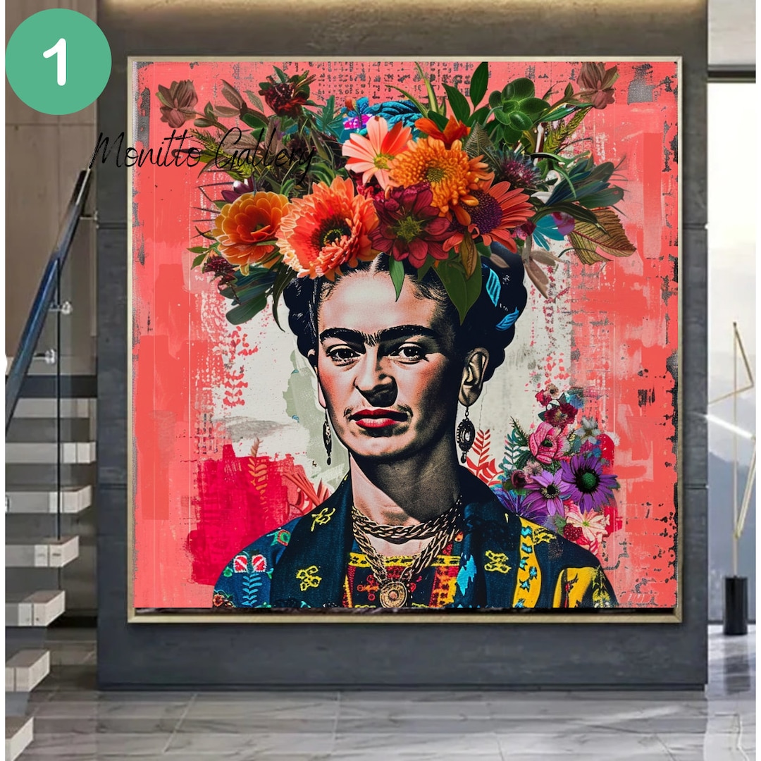 Frida Canvas Painting Frida Painting Frida Kahlos Gifts Frida Portrait ...