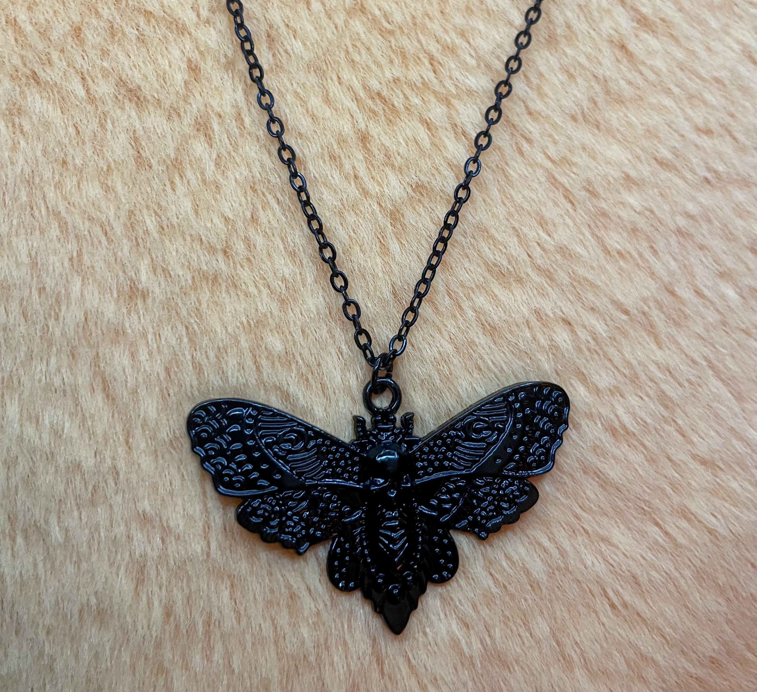 Black Death Head Moth Gothic Alternative Necklace - Etsy