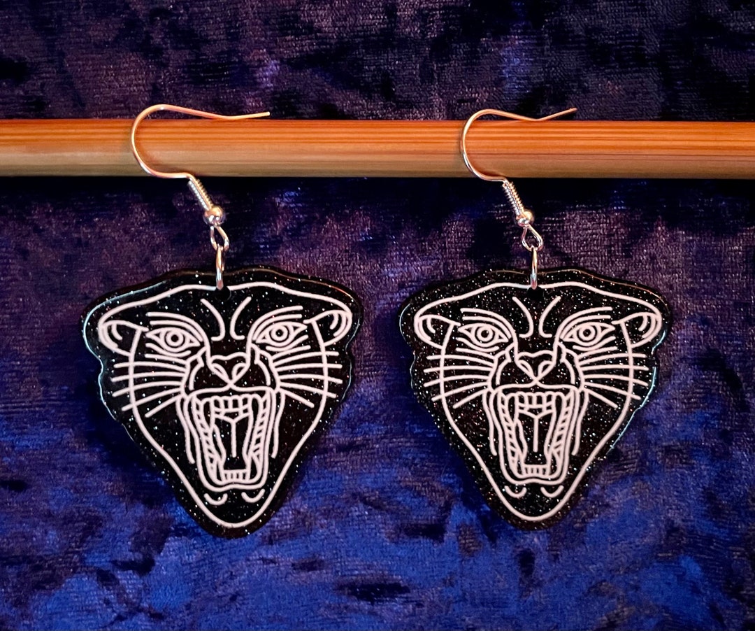 Traditional Tattoo Style Puma Earrings - Etsy UK