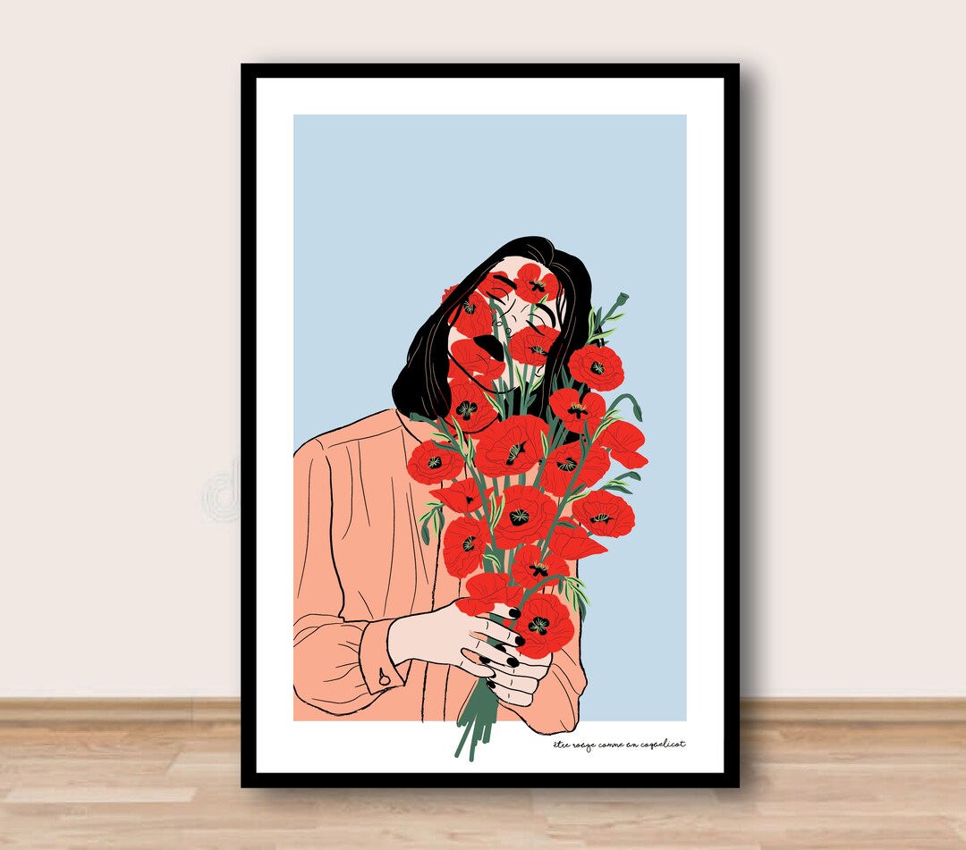 Poster - Be Red Like a Poppy - A4/A3 Poster - French Expressions - Etsy