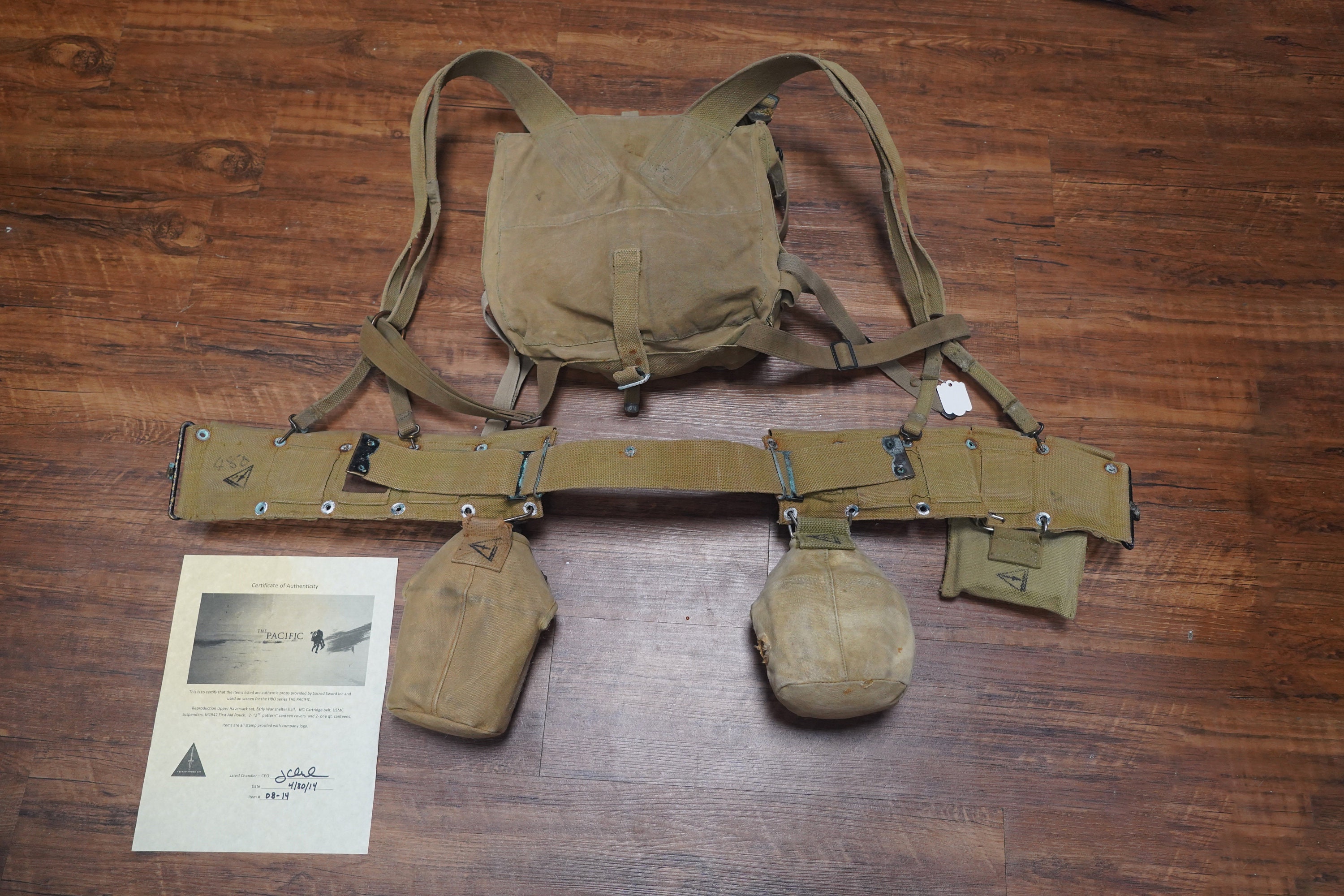 WW2 USMC the Pacific Original Movie Props Gear Set Certificate Included ...