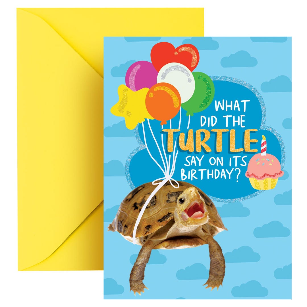 Funny Birthday Card - Cute Turtle Pun and Wholesome Dad Joke Greeting ...