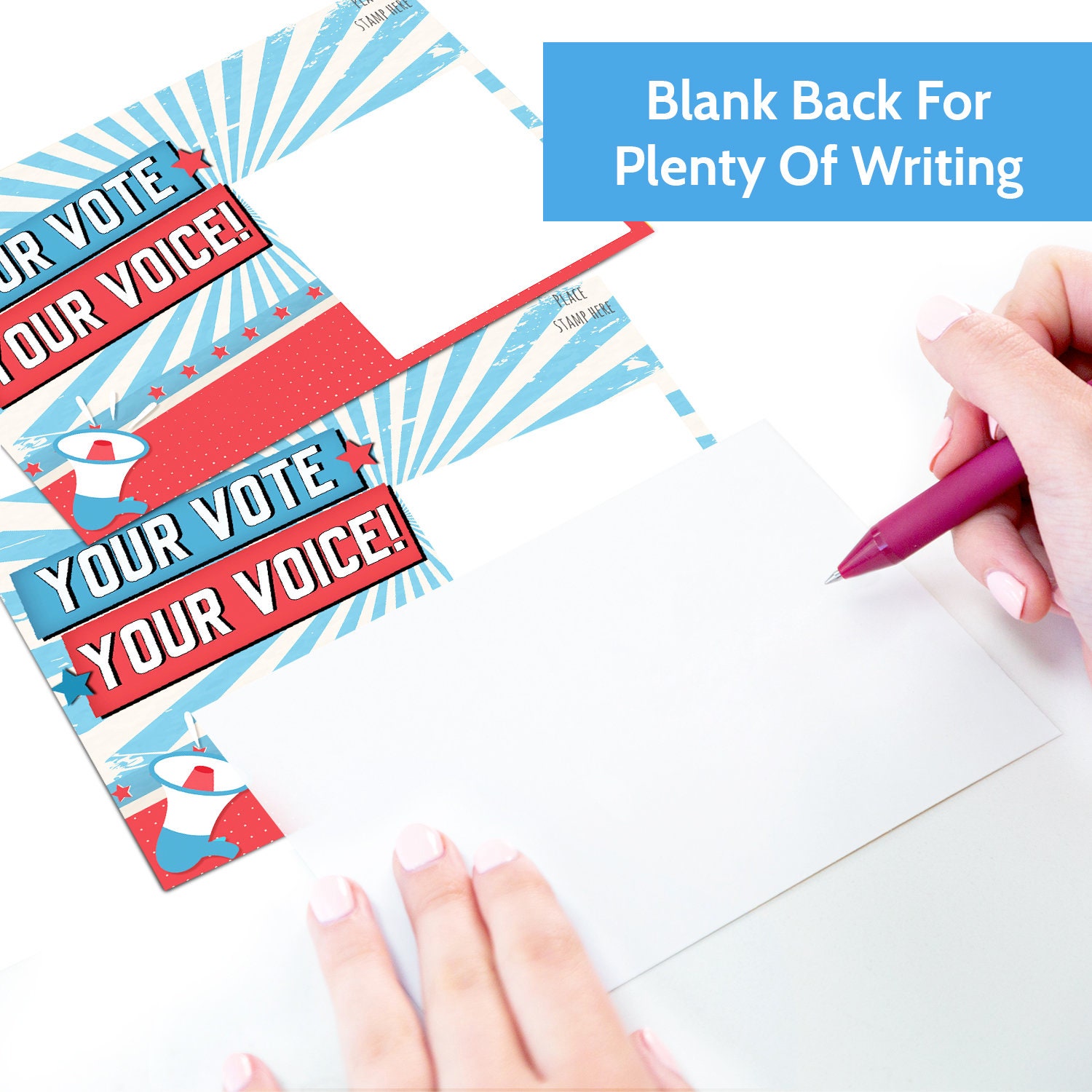 100 Bulk Voter Postcards 4x6 Your Vote Your Voice Red - Etsy