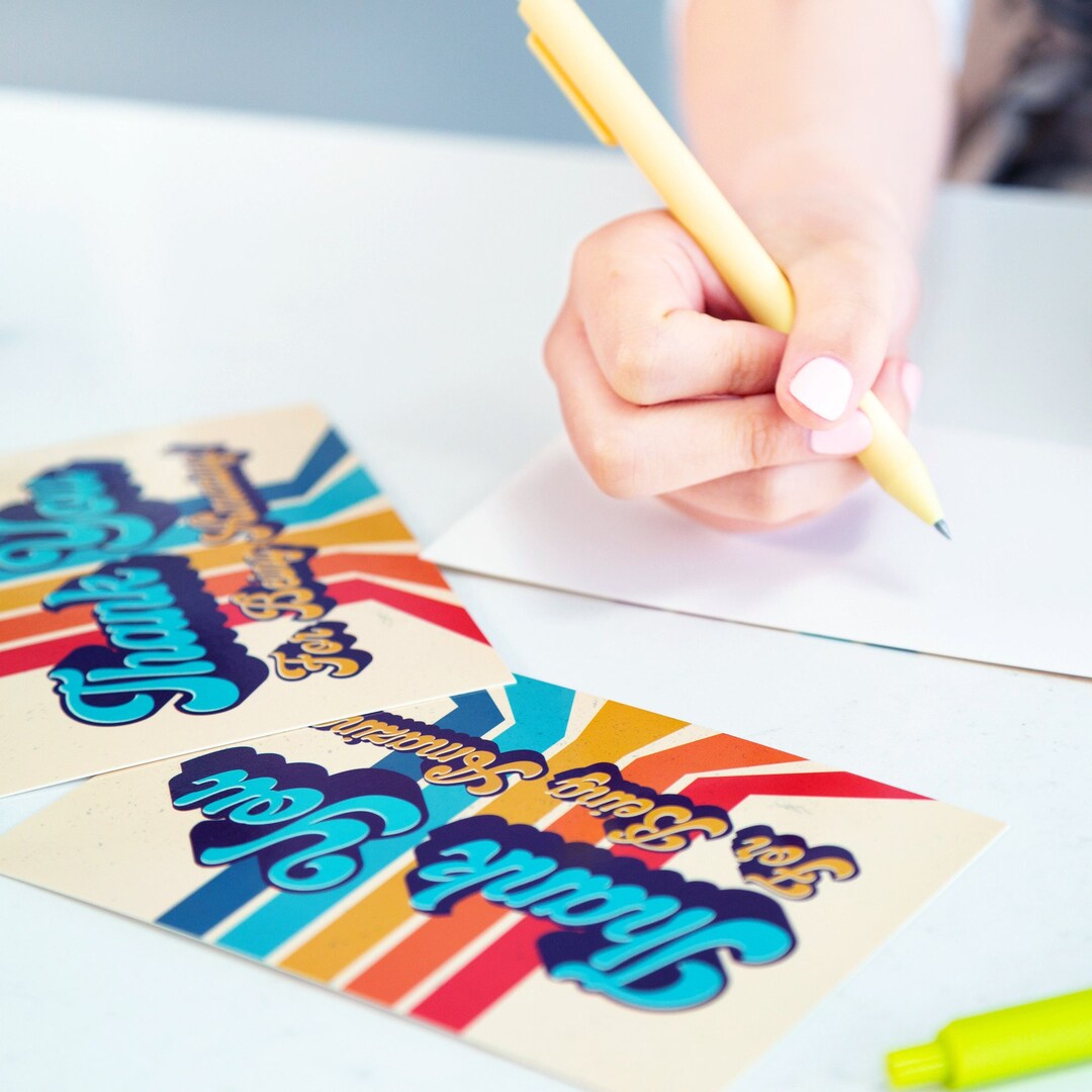 50 Thank You Postcards - 4x6” Retro Thank You for Being Amazing Post ...