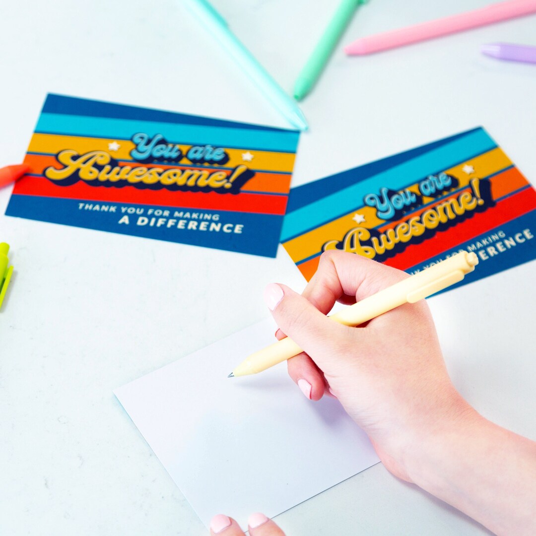 50 Thank You Postcards - 4x6 You Are Awesome Cards for Employee ...