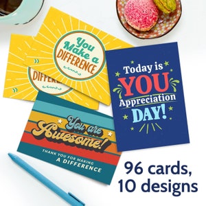 96 Appreciation Cards With Envelopes - Team Gifts, Teacher Gifts Bulk ...