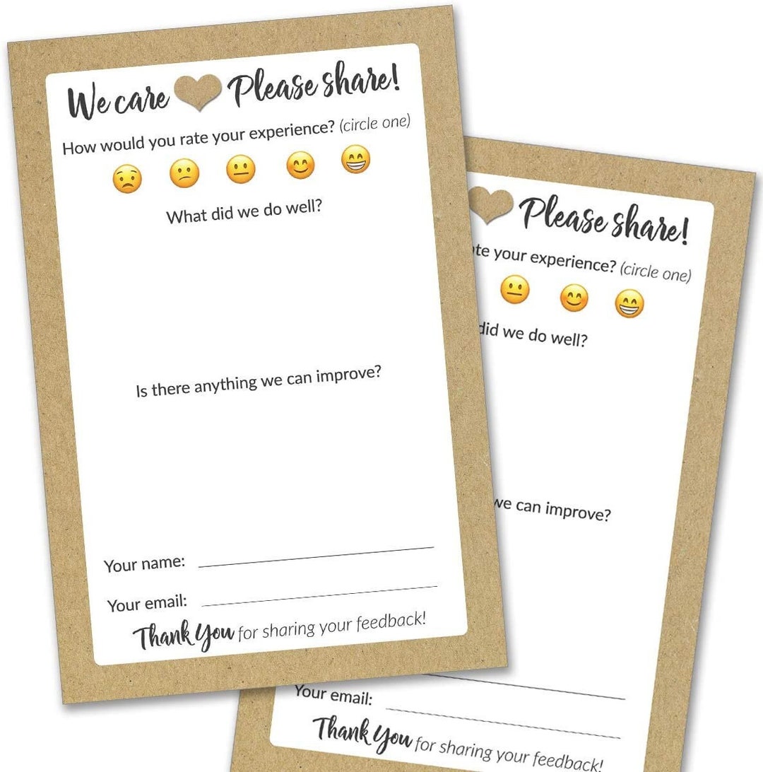 50 Suggestion Cards Comment Cards for Customers - Etsy