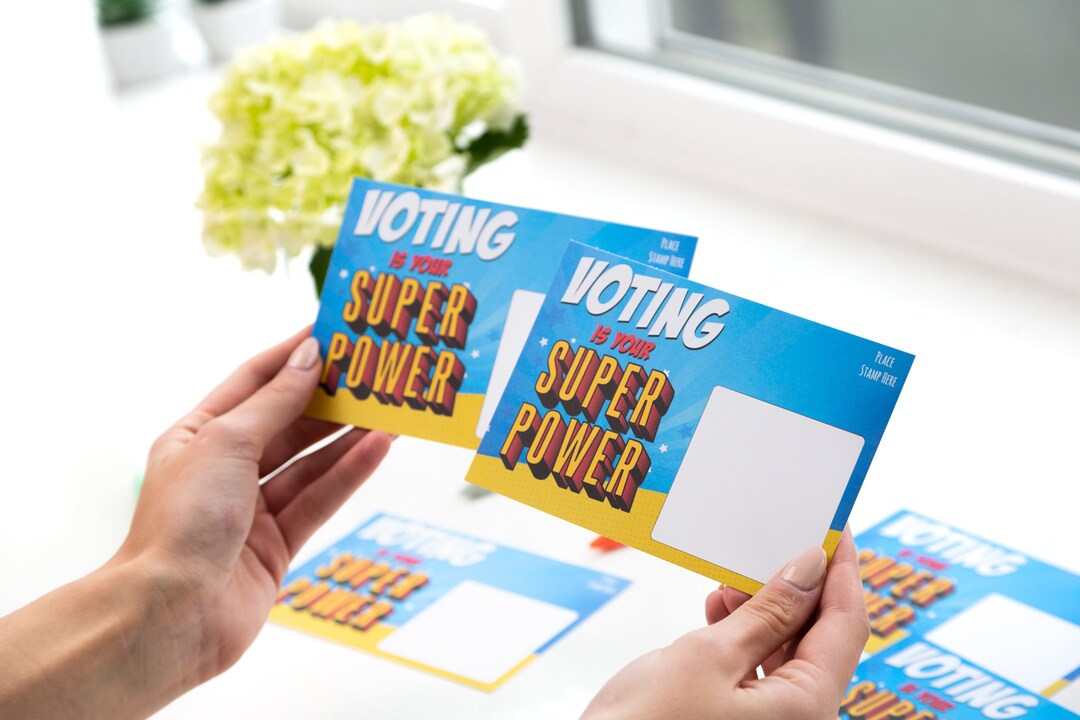 100 Bulk Voter Postcards 4x6” - Voting is Your Superpower Superhero ...