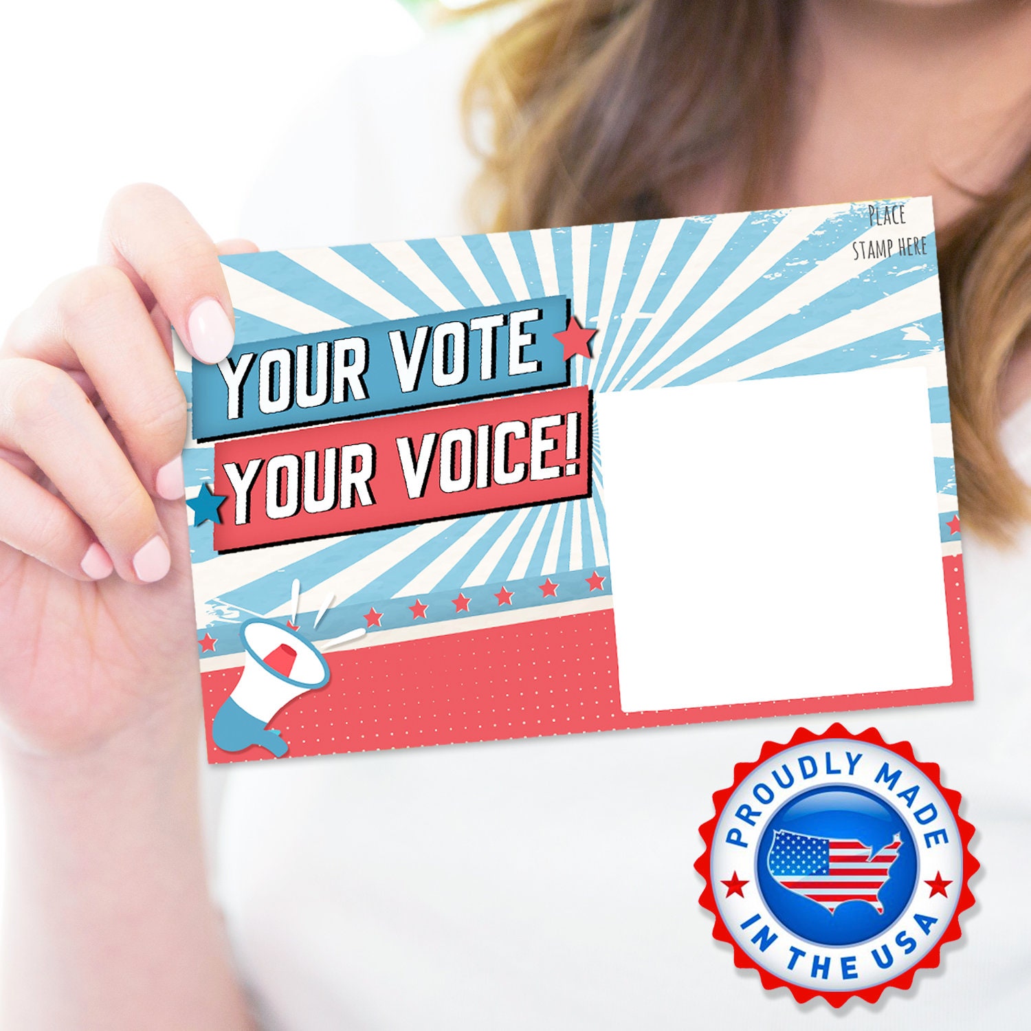 100 Bulk Voter Postcards 4x6 Your Vote Your Voice Red - Etsy