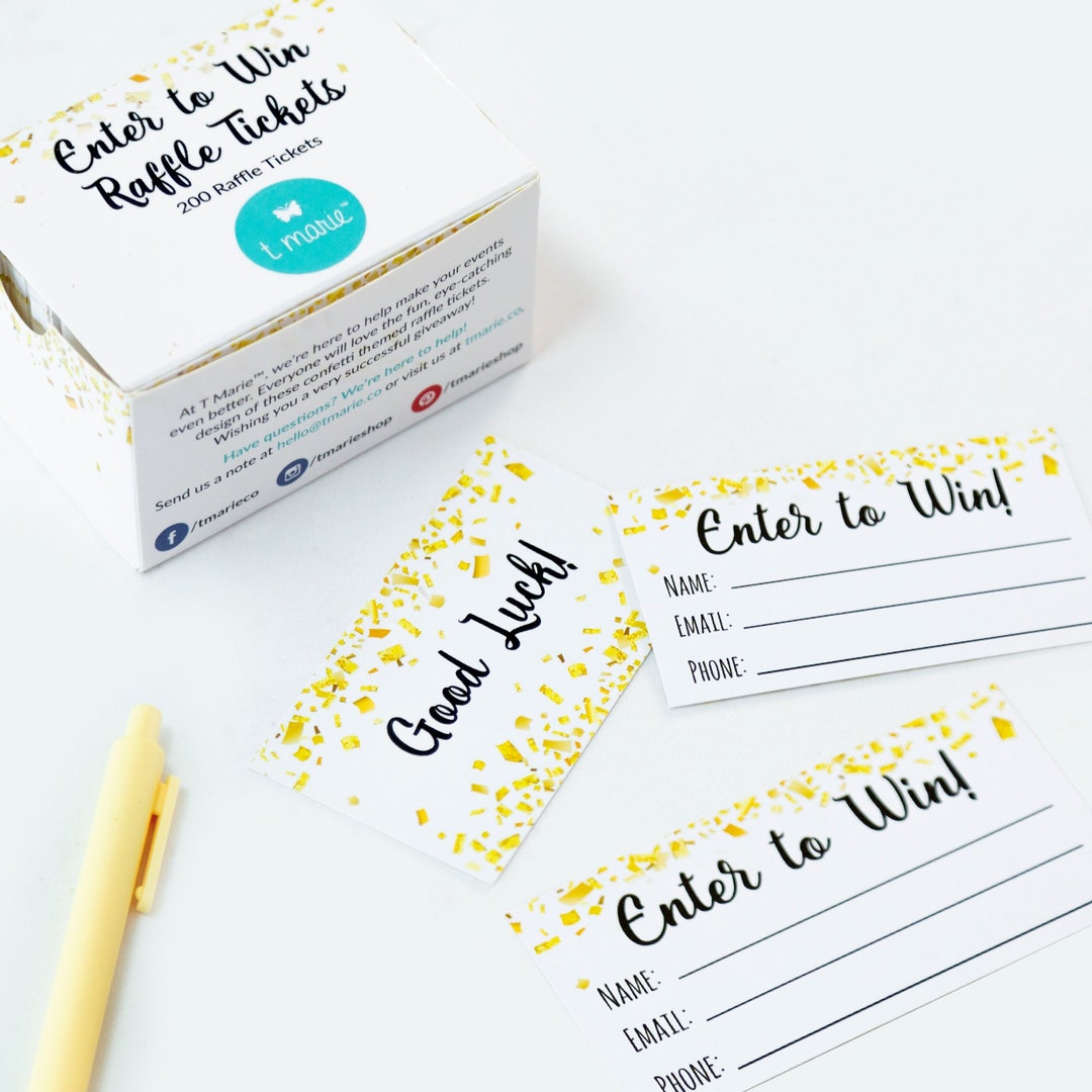 200 Raffle Tickets 3.5”x2” - Enter to Win Entry Form Cards for Giveaway ...