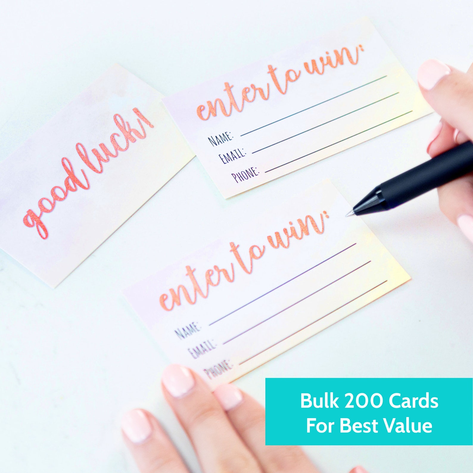 200 Raffle Tickets 3.5x2 Faux Rose Gold Pink Theme Enter - Etsy