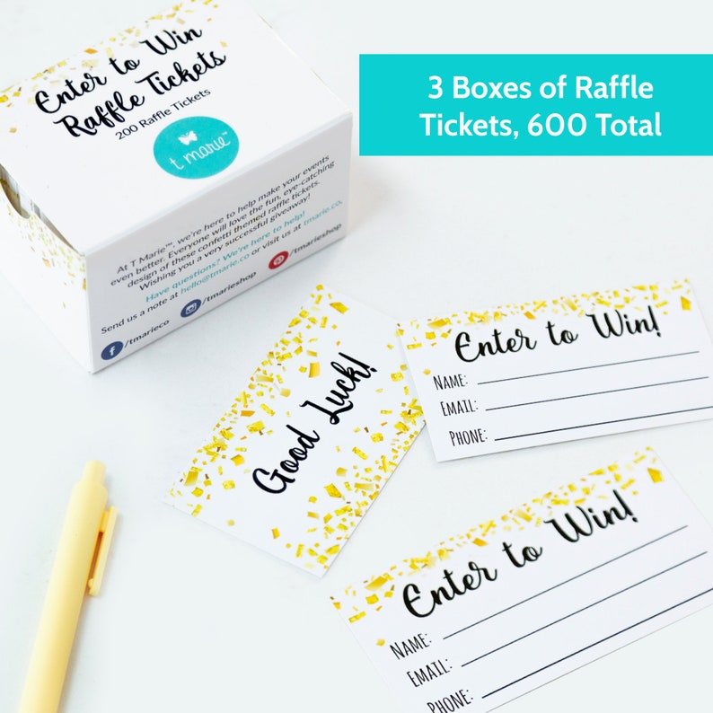 600 Raffle Tickets 3.5x2 Enter to Win Entry Form Cards for - Etsy