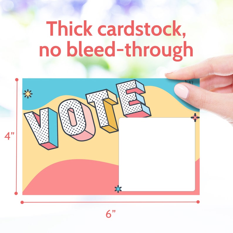 400 Bulk Voter Postcards 4x6" - 4 Eye Catching Designs, Blank Back for ...