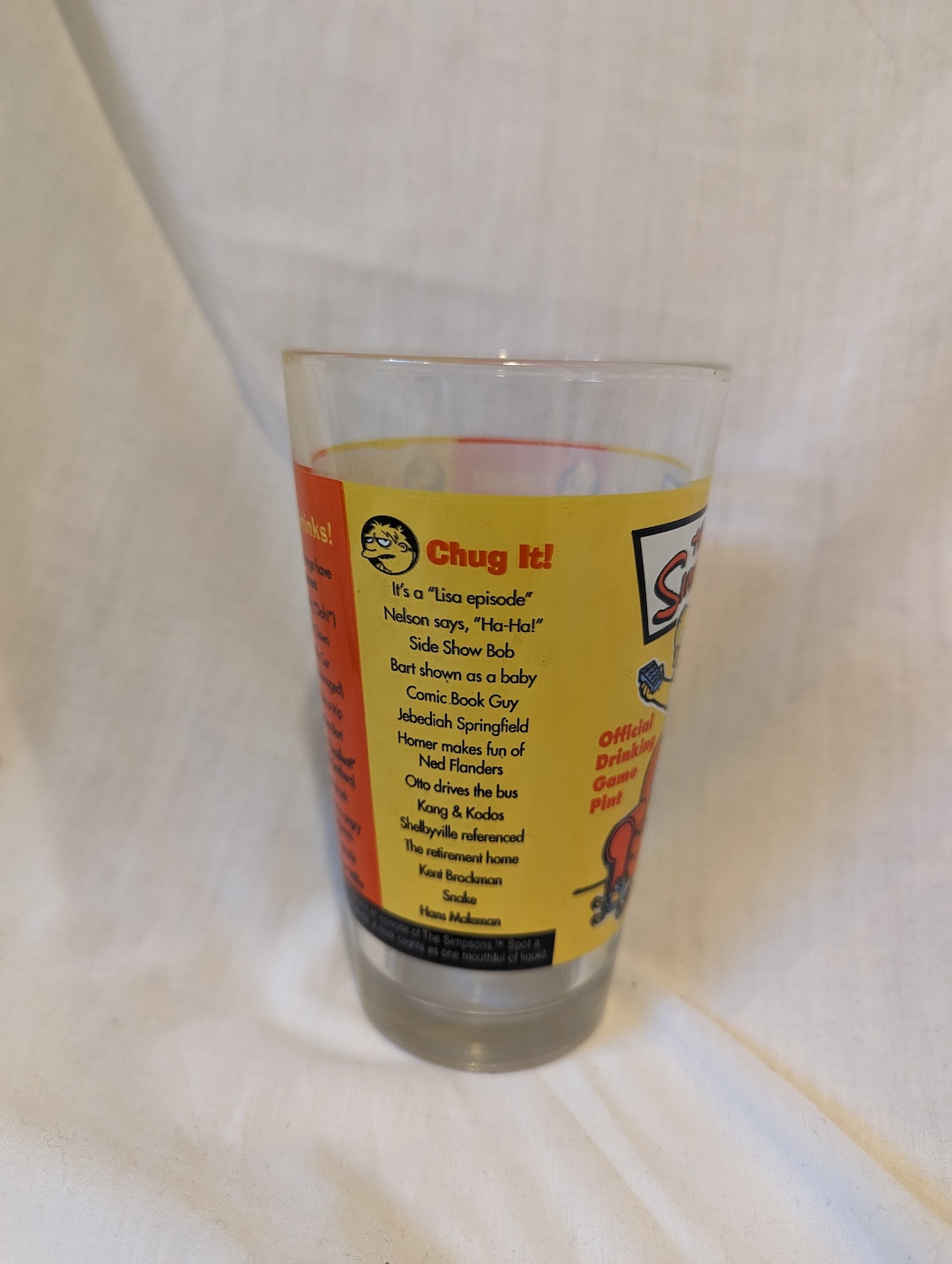 The Simpsons Official Drinking Game Pint Beer Alcohol Glass Gag Gift ...