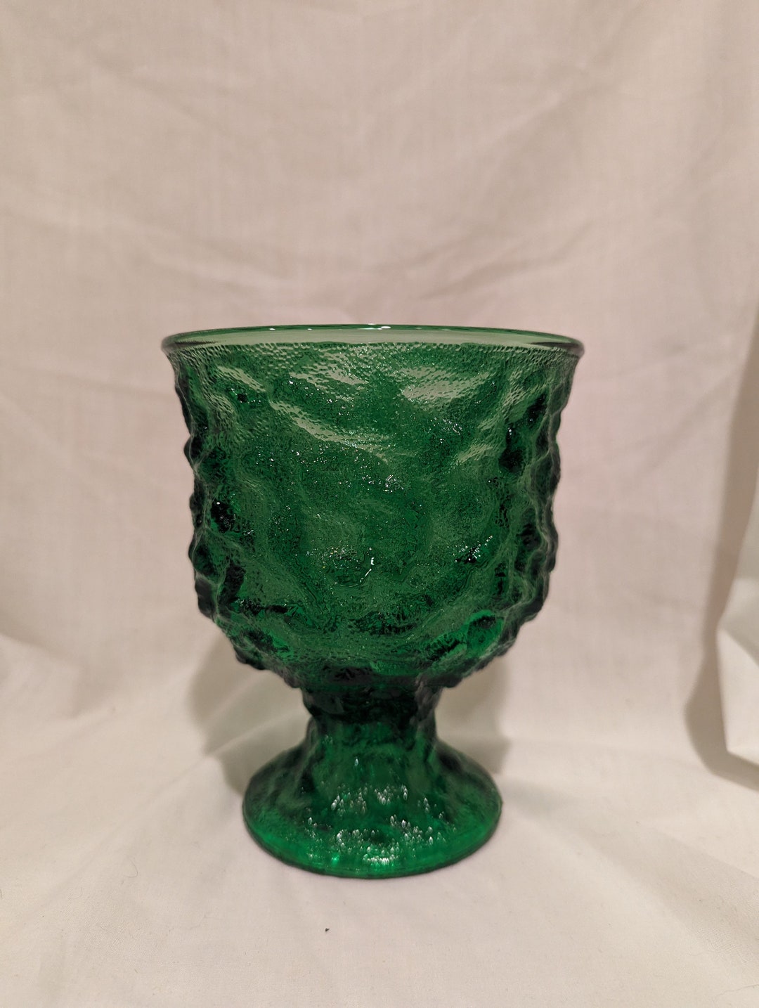 Vintage Green Crinkle Texture EO Brody Cleveland Co. Glass Goblet - Etsy