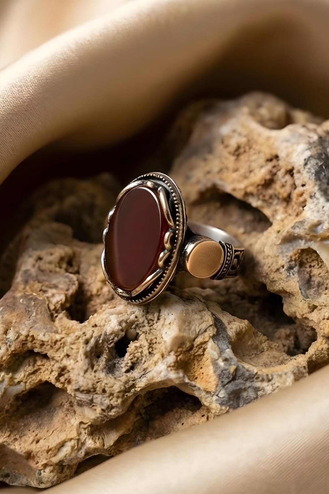 Handmade Sterling Silver Agate Signet Ring – Ottoman Payitaht Style - Etsy
