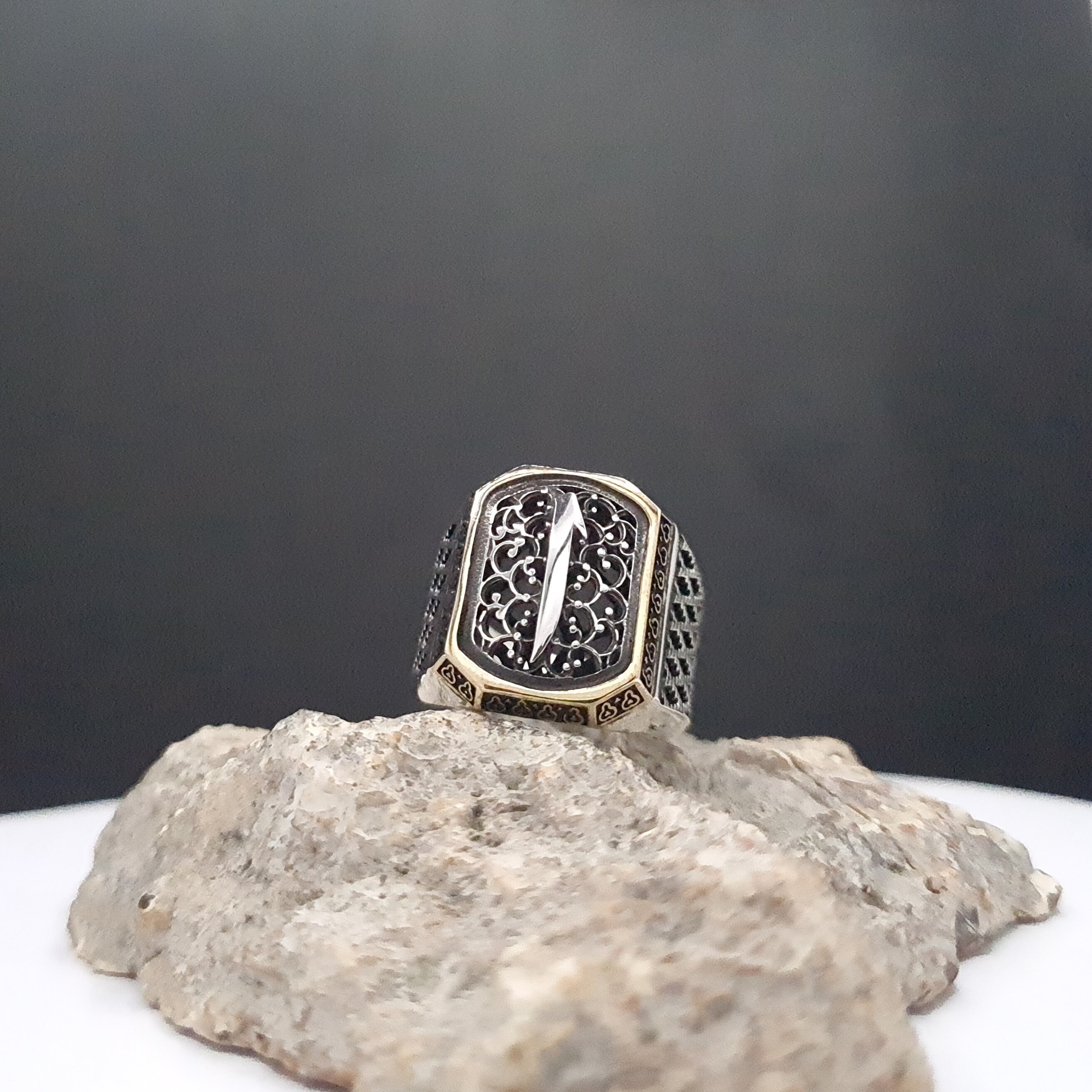 Arabic Alif Men Ring, Arabic Letter Ring, Ring for Men, Handmade Silver ...