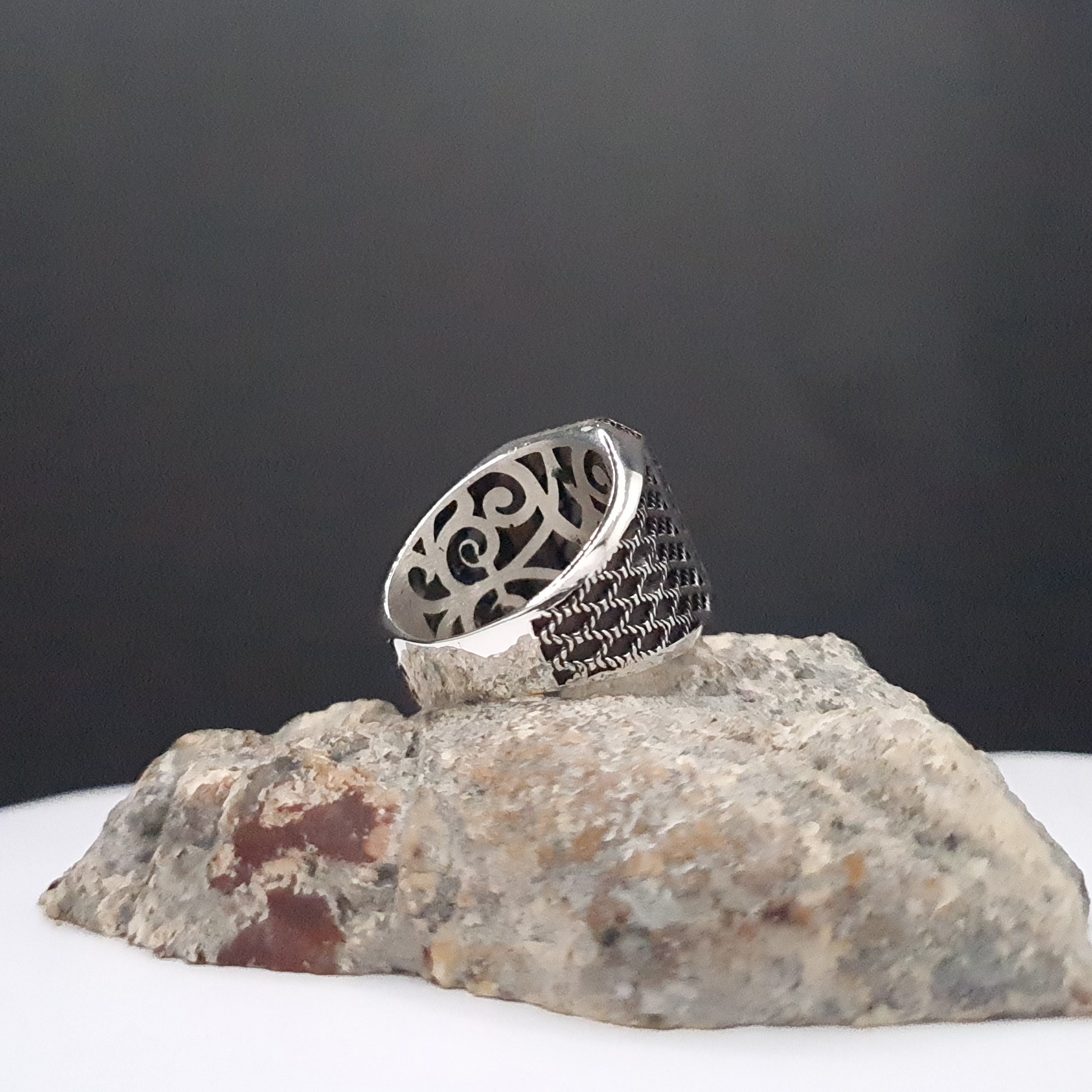 Arabic Alif Men Ring, Arabic Letter Ring, Ring for Men, Handmade Silver ...