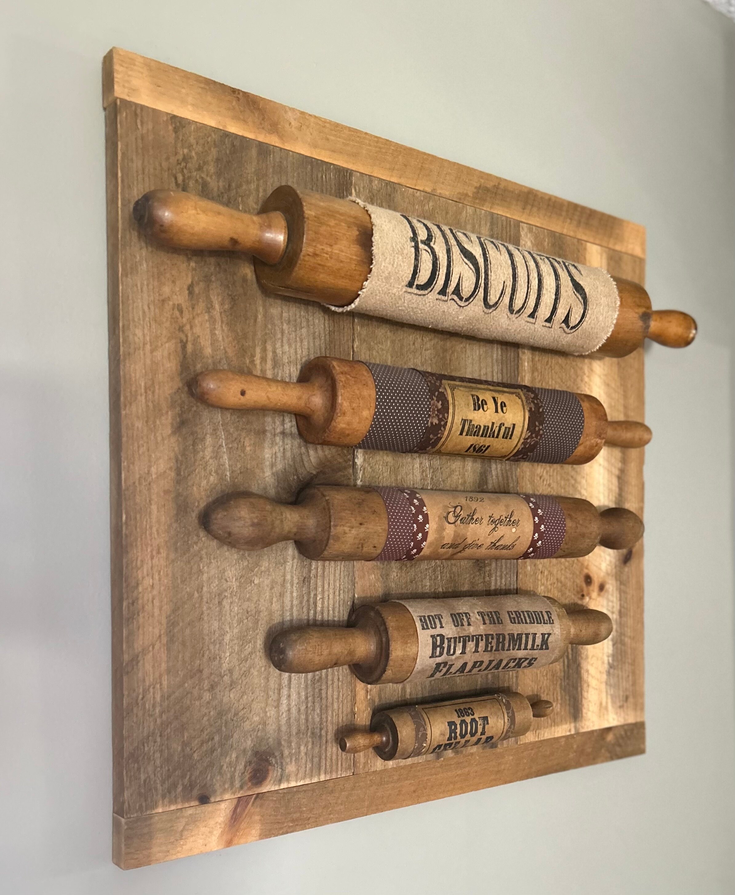 Primitive Farmhouse Cottage Antique Rolling Pins Rack OOAK Pin - Etsy