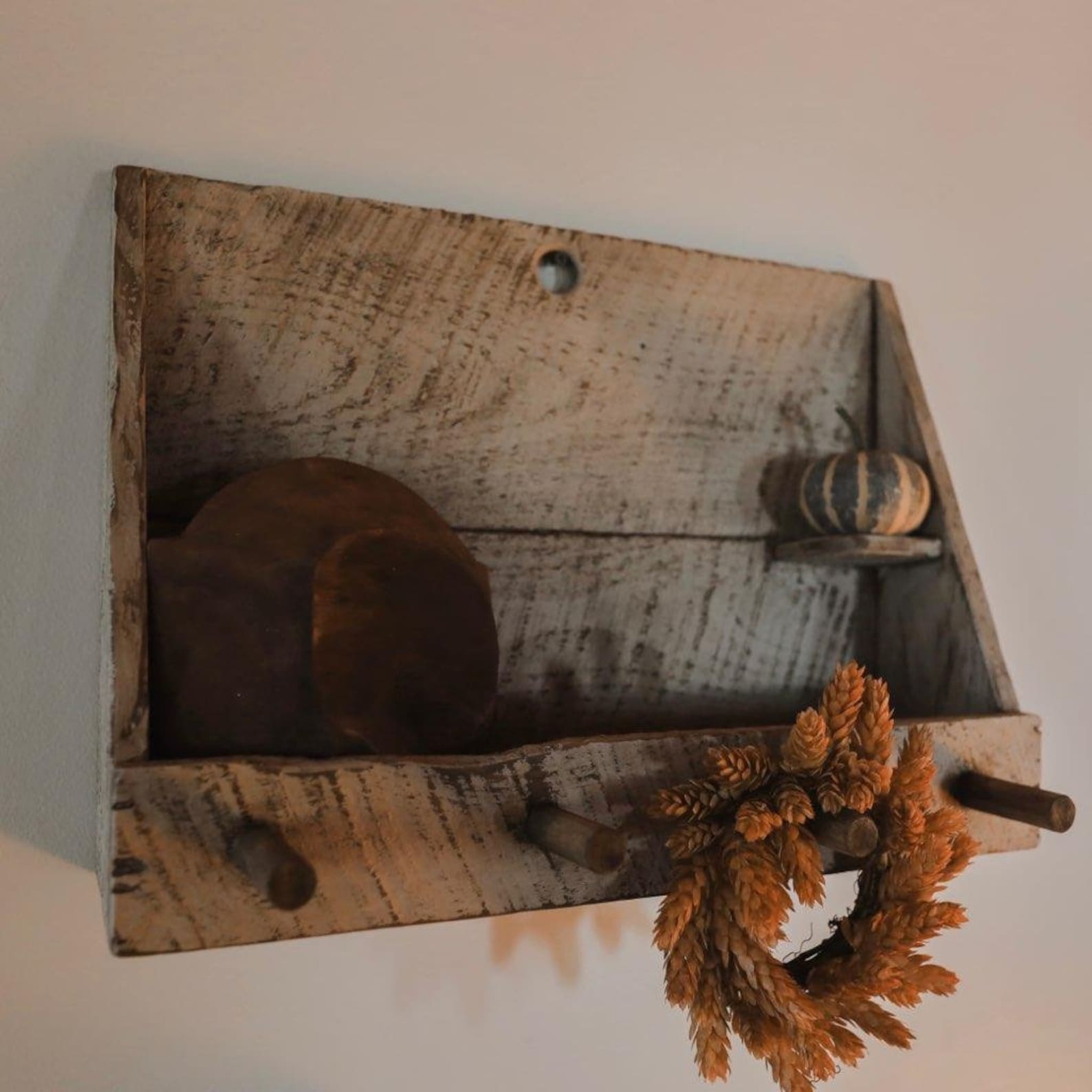 Primitive Farmhouse Wares Wall Box Peg Board Keep - Etsy