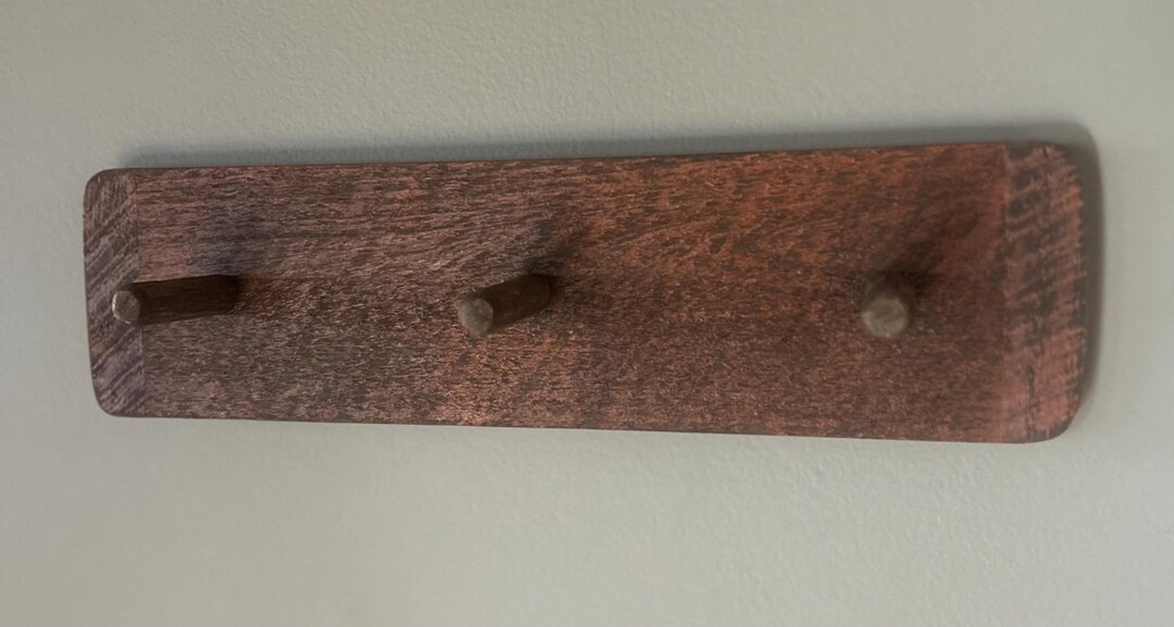 Peg Board Primitive Farmhouse Mini Rack Mug Key Chain Dog Leash Holder ...