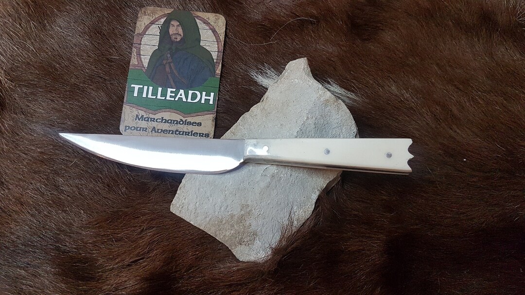 19cm Medieval Knife in 420 Steel // Bone Handle // Leather - Etsy