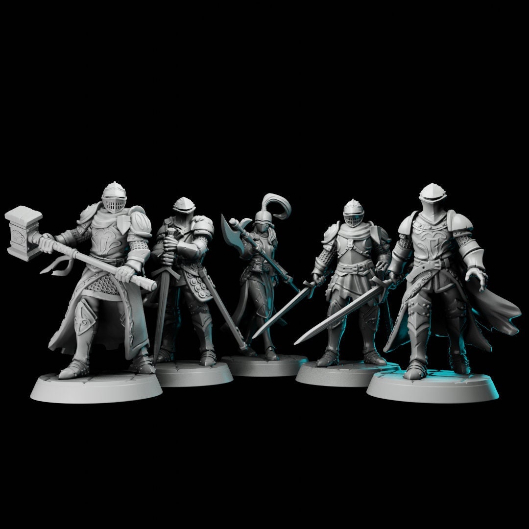 Dark Knights X5 Tabletop Mini Dungeons and Dragons D&D Pathfinder RPG ...
