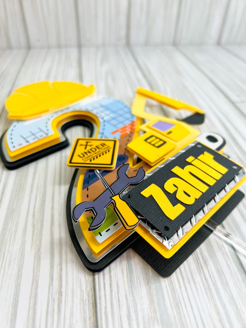 Construction Cake Topper/ Construction Theme/ Party Decoration/ Cake ...