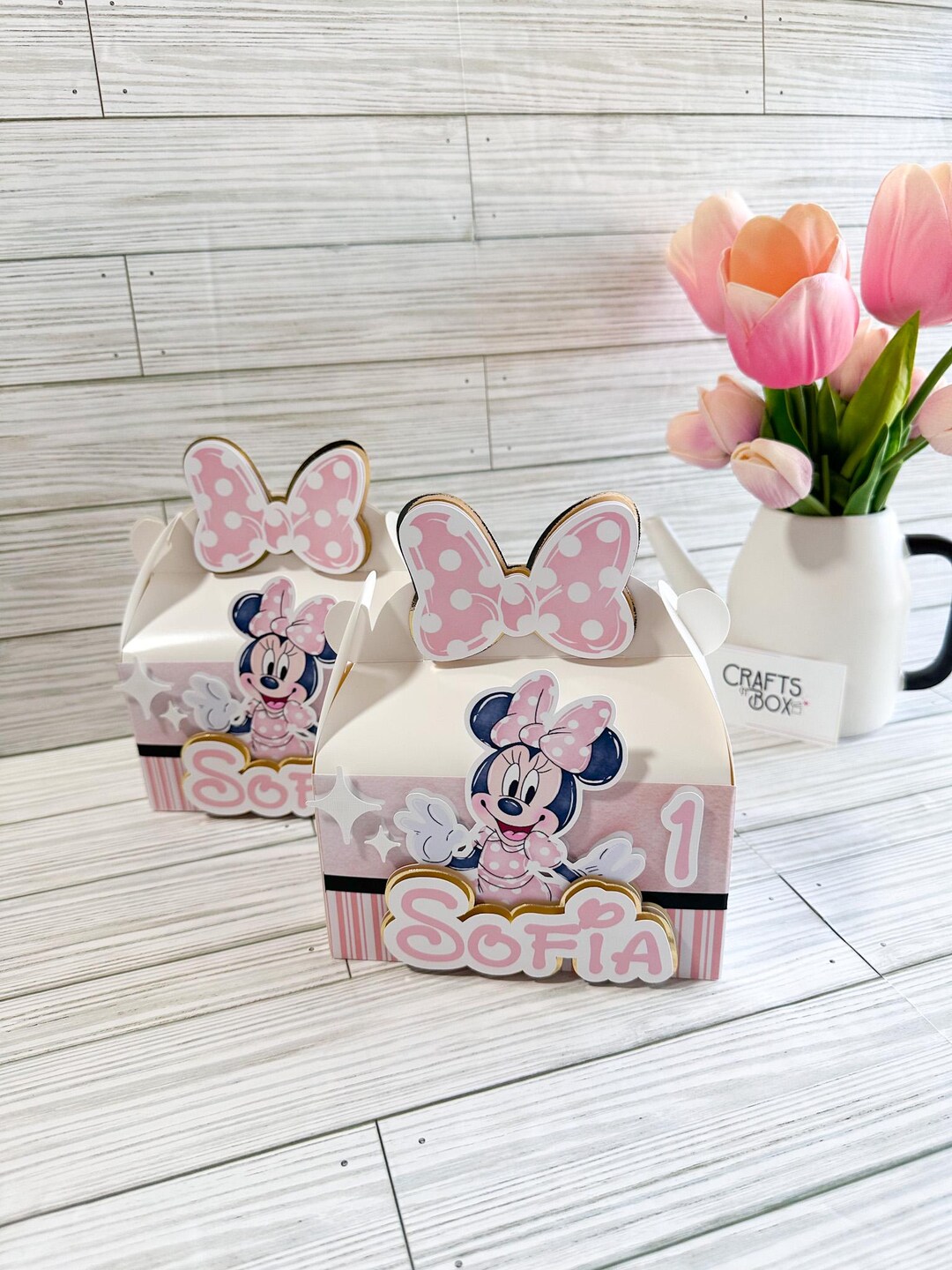 Minnie Mouse Favor Box/ Minnie Birthday Party/ Minnie Mouse Decorations ...