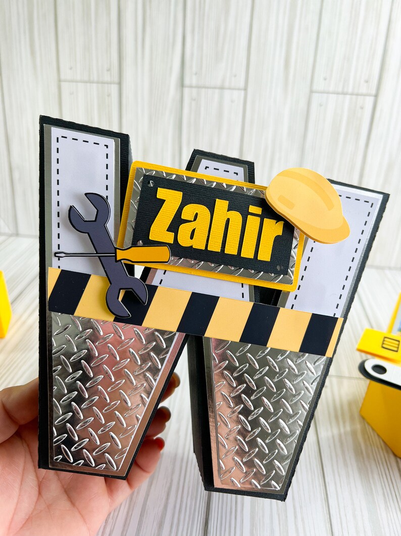 Construction 3D Letter/ Construction Theme/ Party Decoration/ - Etsy