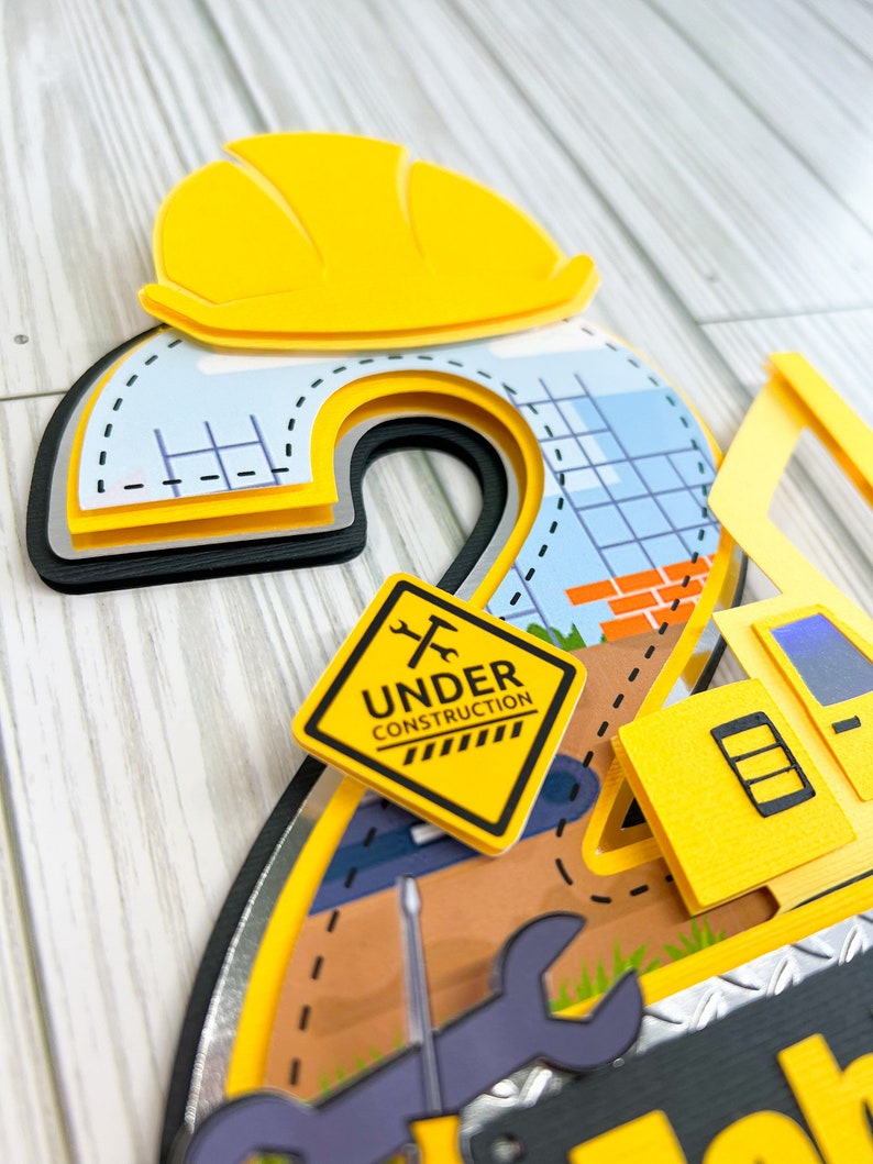 Construction Cake Topper/ Construction Theme/ Party | Etsy