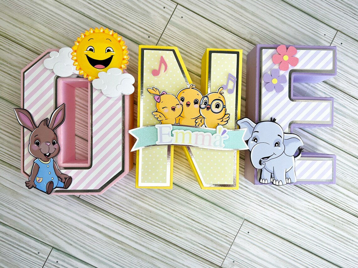 Canticos 3D Letters/1st Birthday/ Pastel Canticos Birthday / Canticos ...