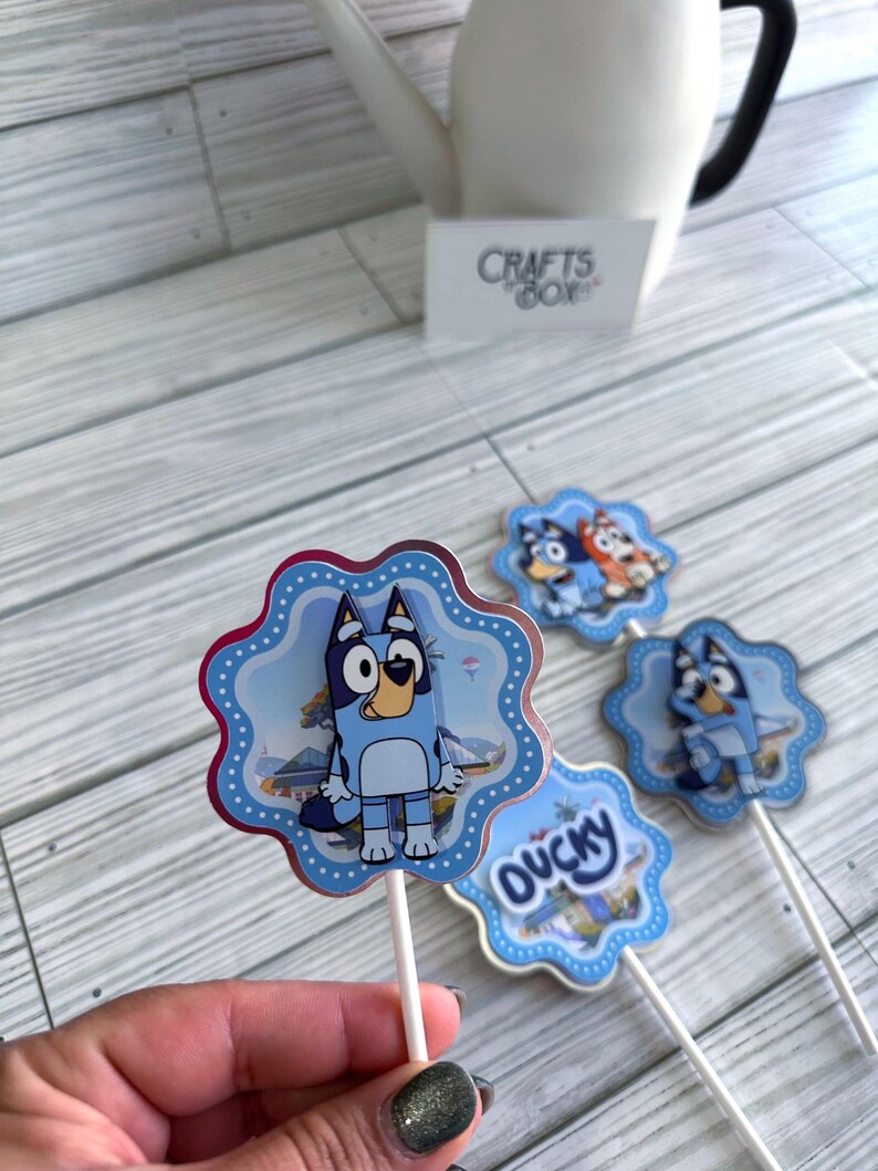 Bluey Birthday Party Bundle | Cake Topper, 3D Letters & Cupcake Toppers ...