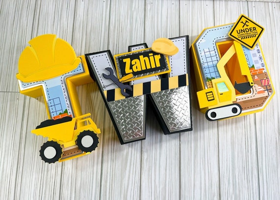 Construction 3D Letter/ Construction Theme/ Party Decoration/ - Etsy