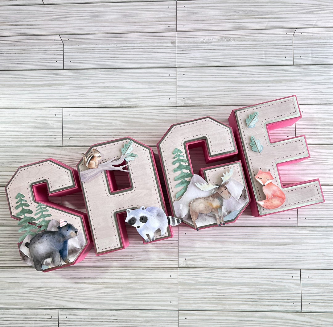 Cute Wild Animals 3D Lettres/ Wild Animals/ Forest Birthday/ Wild ...