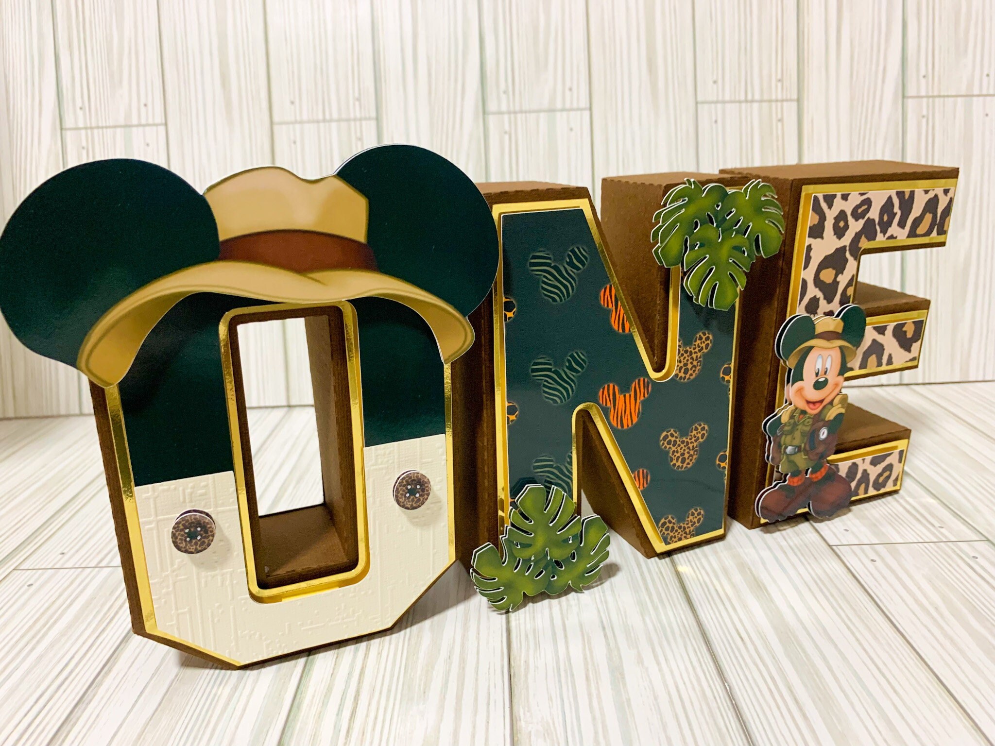 Mickey Mouse Safari 3D Letras / Safari / Decoración De Fiestas - Etsy